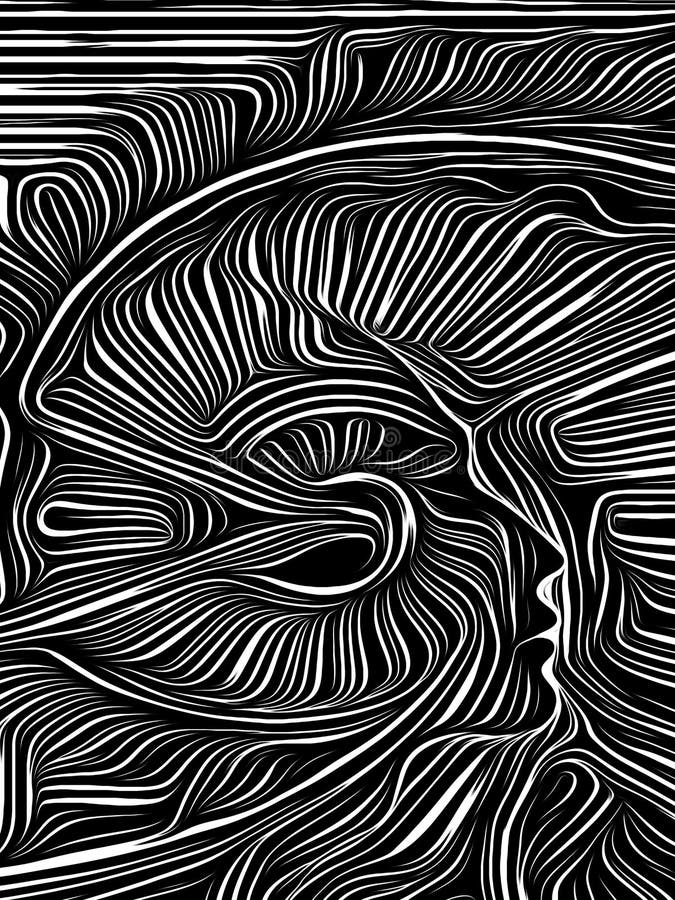 Bloco Xilogrfico Do Redemoinho Da Mente Ilustração Stock Ilustração