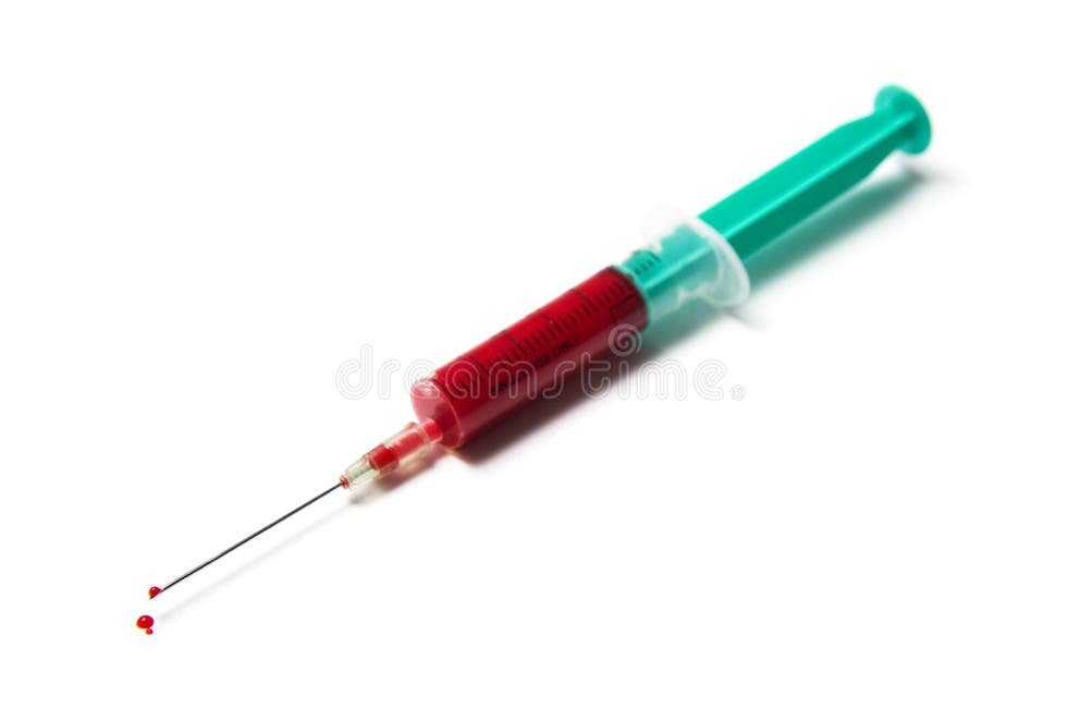 Blodfylld spruta fotografering för bildbyråer. Bild av hygieniskt - 3948481