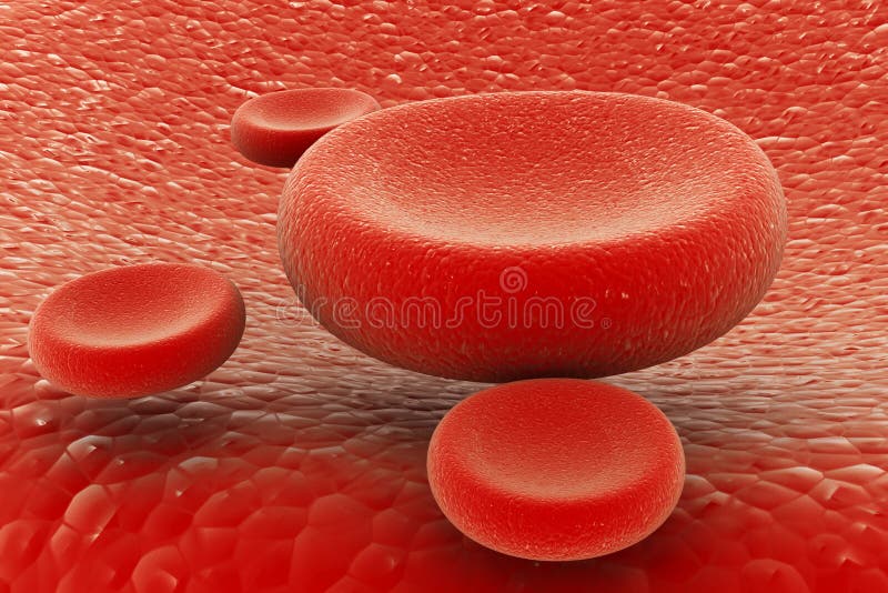 Bloedcel Die in Slagader Stromen Stock Illustratie - Illustration of ...