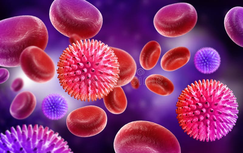 Bloedcel En Het Virus Van De Varkensgriep Stock Illustratie ...