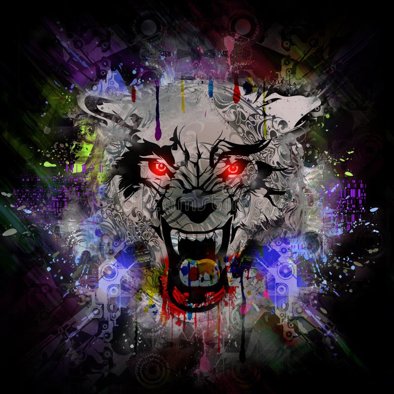 Bloedige Weerwolf Abstracte Achtergrond Stock Illustratie ...