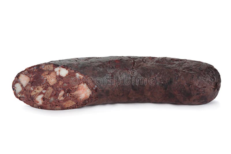 Bloedworst op wit stock afbeelding. Image of gerookt - 67477273