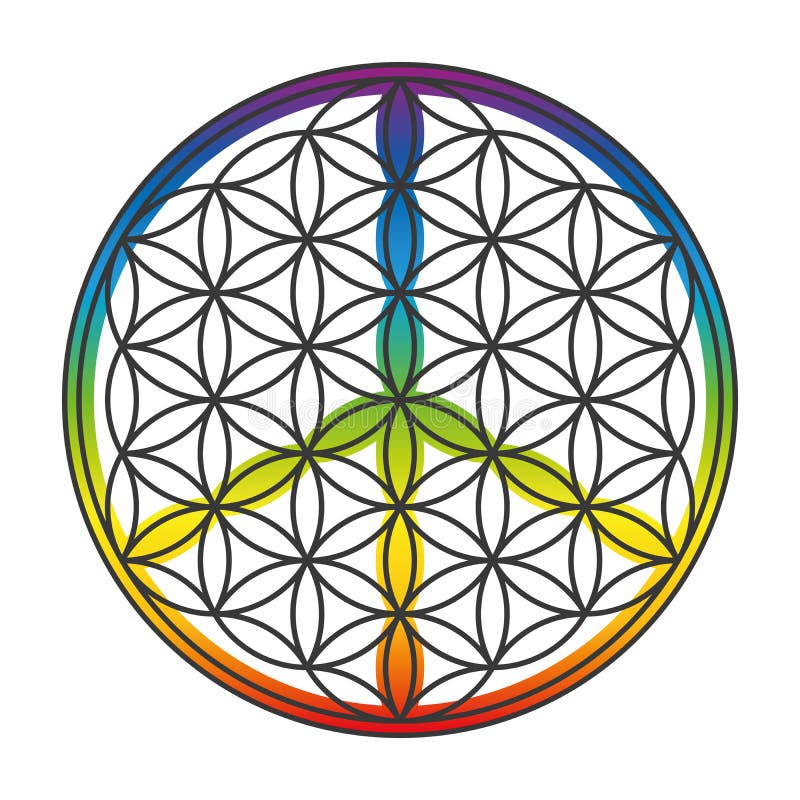 Bloem Van Toegevoegde Het Symbool Van De Het Levensvrede Vector ...