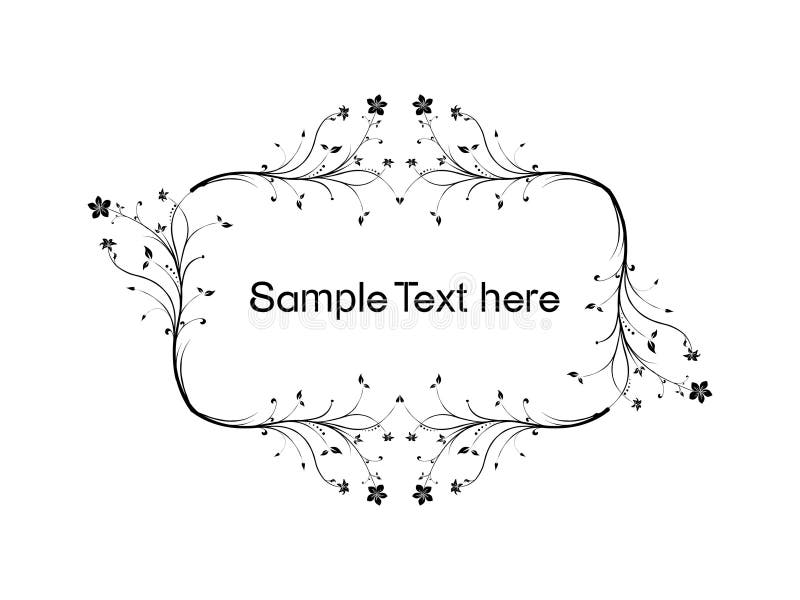 Ronde Kader Sier Bloemen Blauwe Kleur Vector Illustratie - Illustration ...