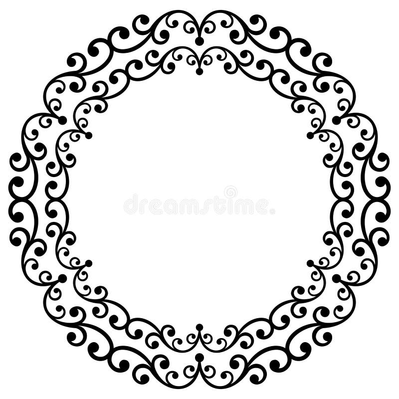 Bloemen Modern Vector Rond Kader Vector Illustratie - Illustration of ...