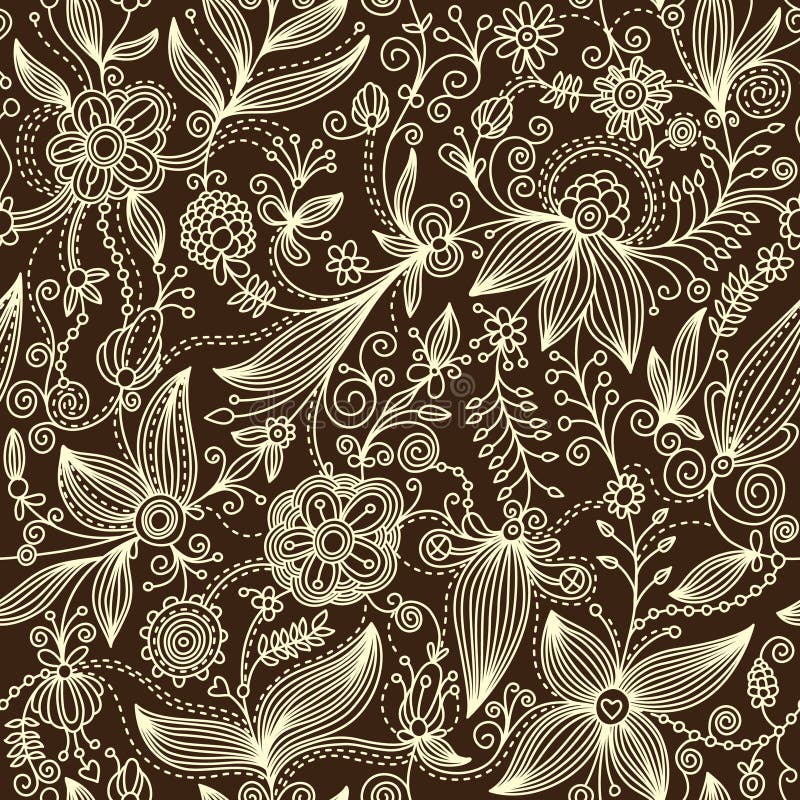 Bloemen patroon vector illustratie. Illustration of donker - 10349152