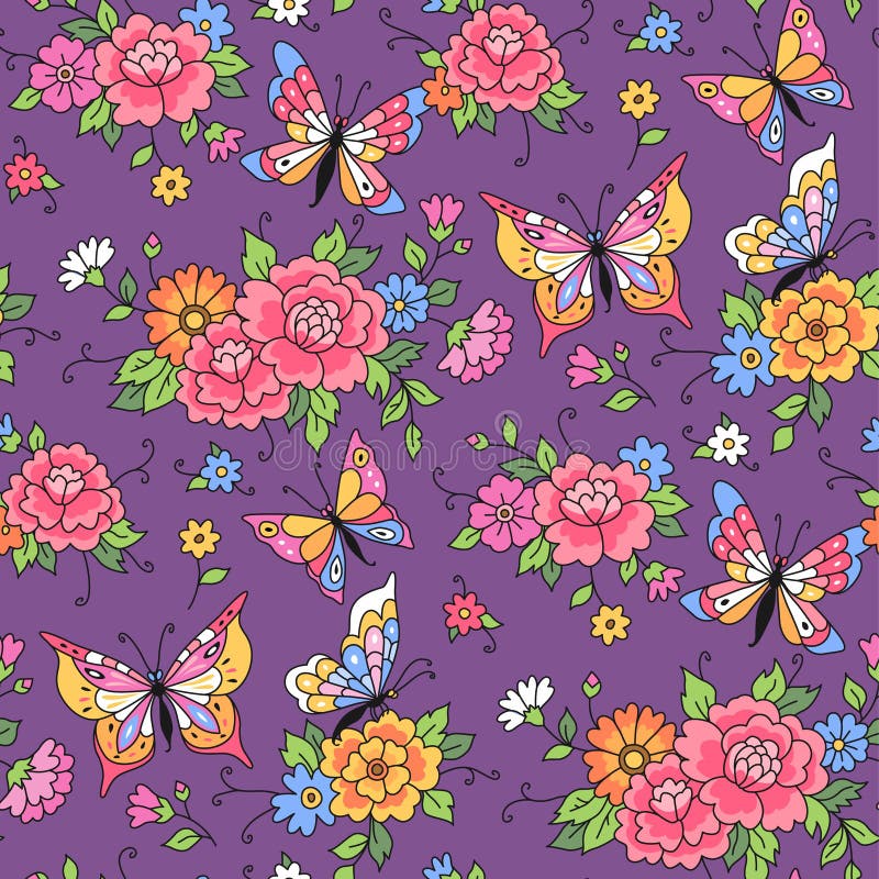 Bloemen patroon vector illustratie. Illustration of botanisch - 61461689