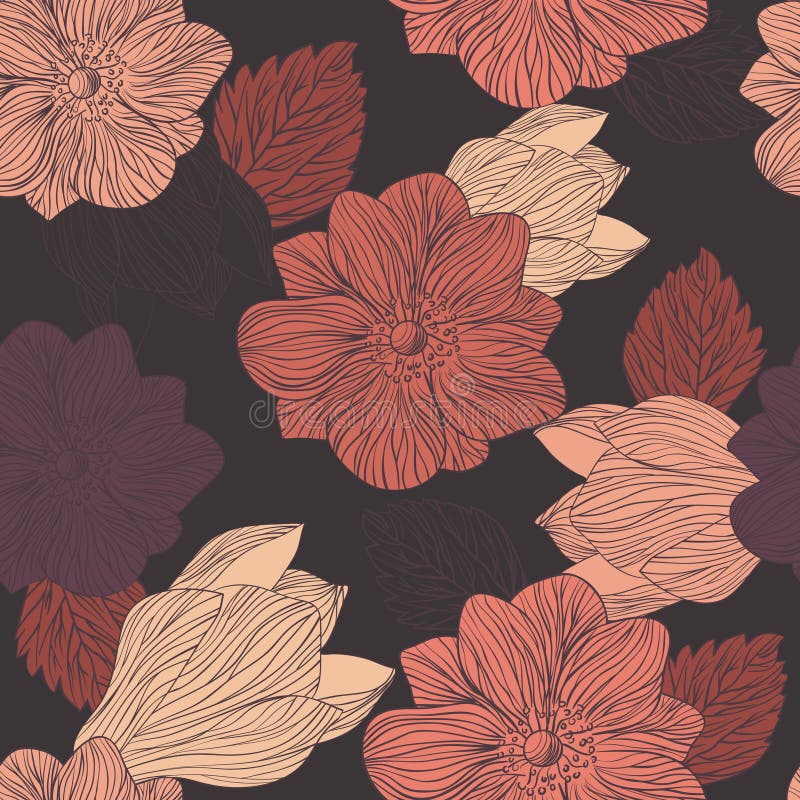 Bloemen Patroon Met Bloemen Vector Illustratie - Illustration of ...