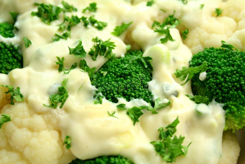 Bloemkool en Witte saus stock foto. Image of koken, gezond - 8779944