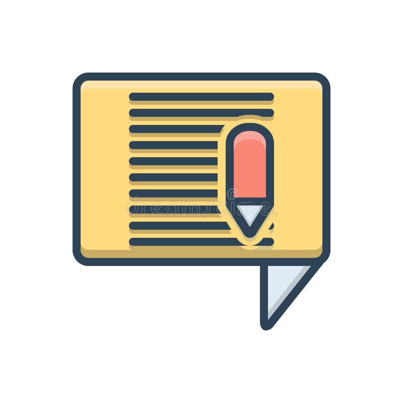 Color Illustration Icon for Blog Article, Document and Writing Stock ...