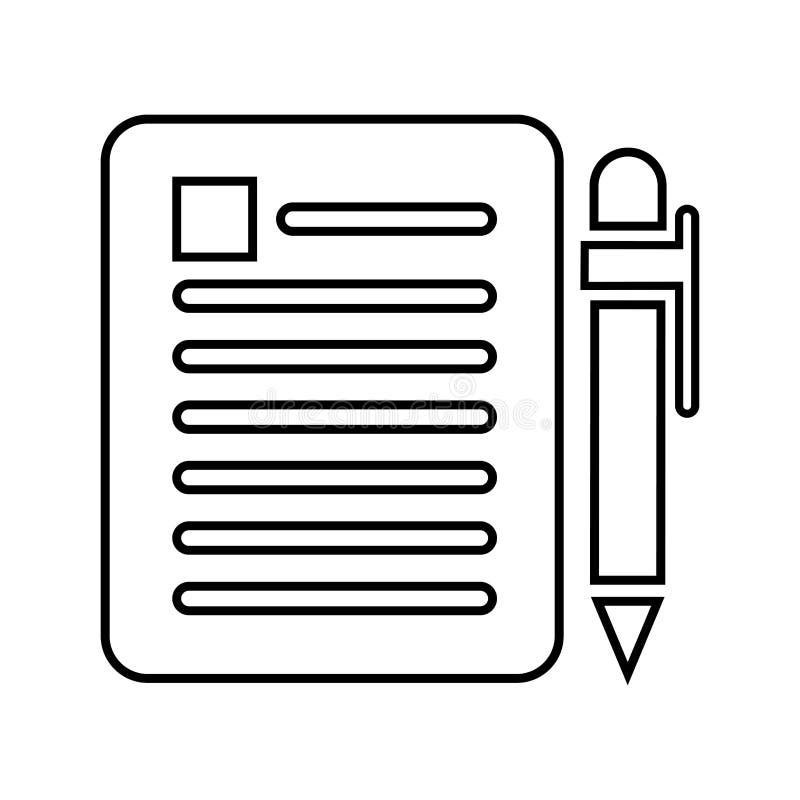 Blog Article Writing Line Icon. Outline Vector Stock Illustration ...