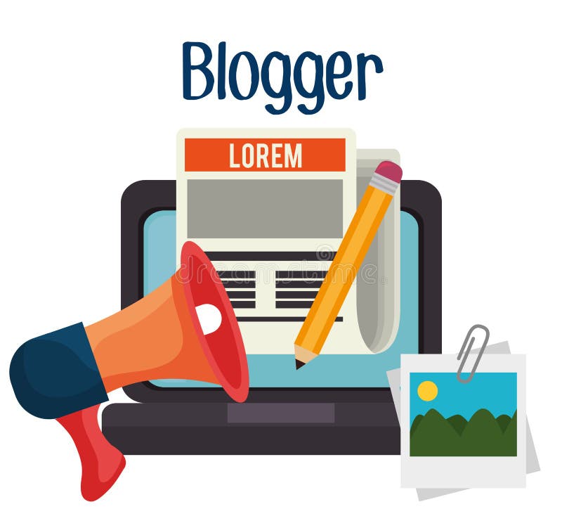 Blog and Blogger Social Media Design Stock Vector - Illustration of ...