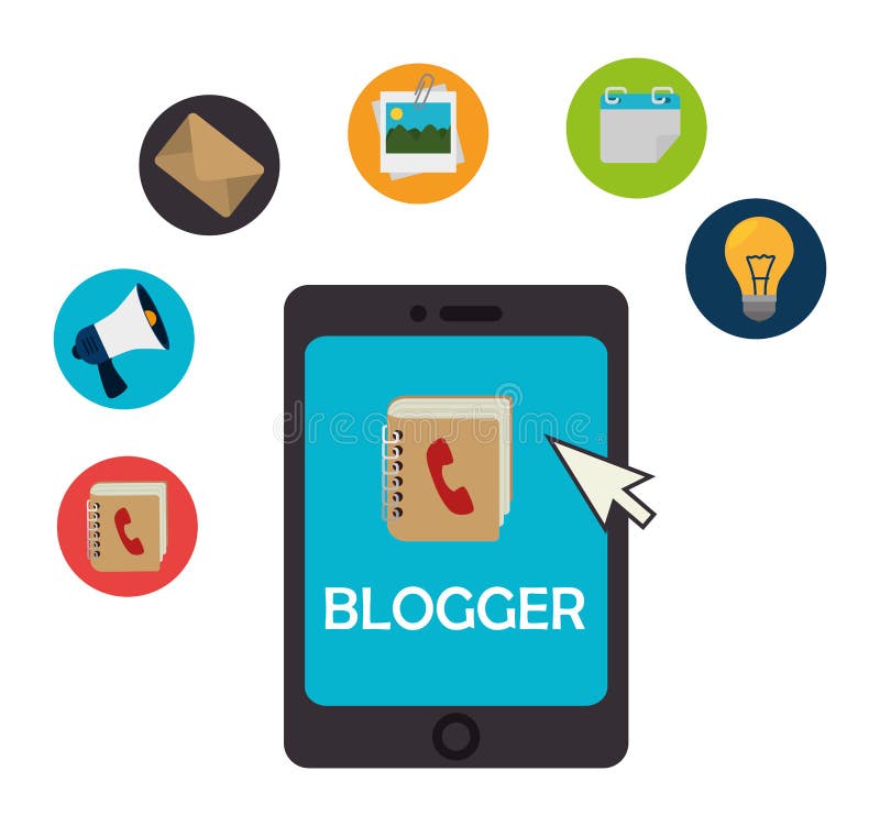 Blog and Blogger Social Media Design Stock Vector - Illustration of ...