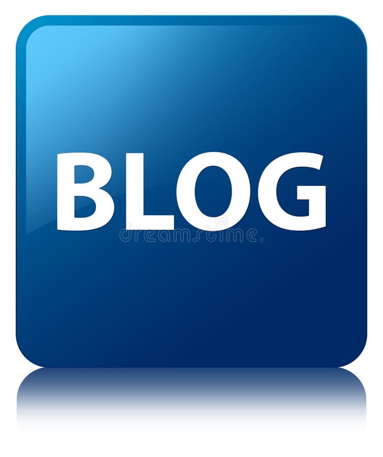 Blog blue square button stock illustration. Illustration of square ...