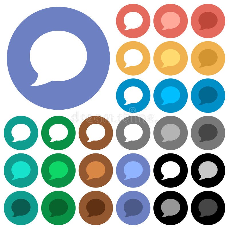 Blog Comment Bubble Round Flat Multi Colored Icons Stock Vector ...
