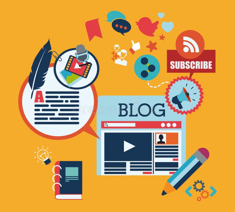 Blog concept stock illustration. Illustration of sign - 50003438