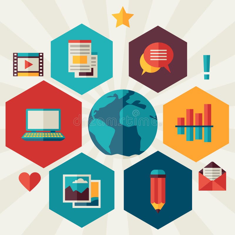 Content Concept Illustration in Flat Design Style Stock Vector ...