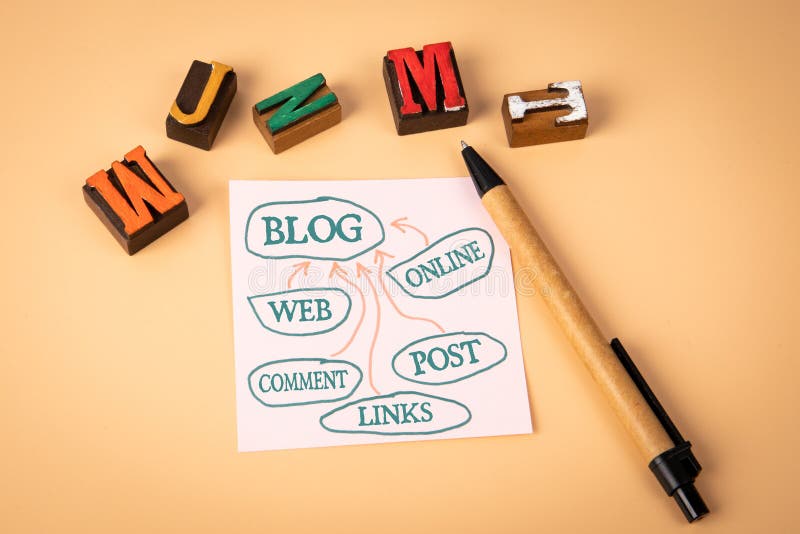 Blog Concept. Note Sheet with Text and Chart Stock Image - Image of ...