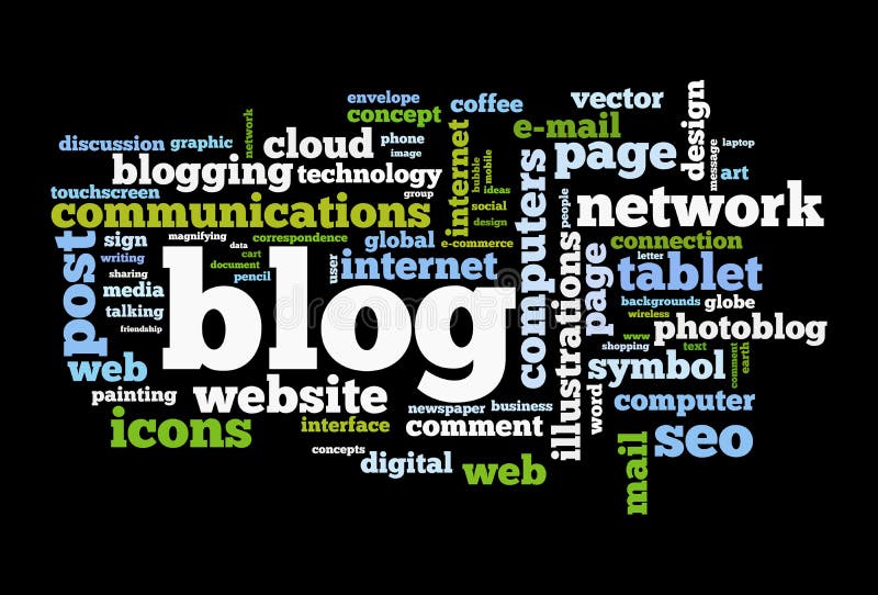 Blog Concept In Word Tag Cloud Stock Illustration - Illustration of ...
