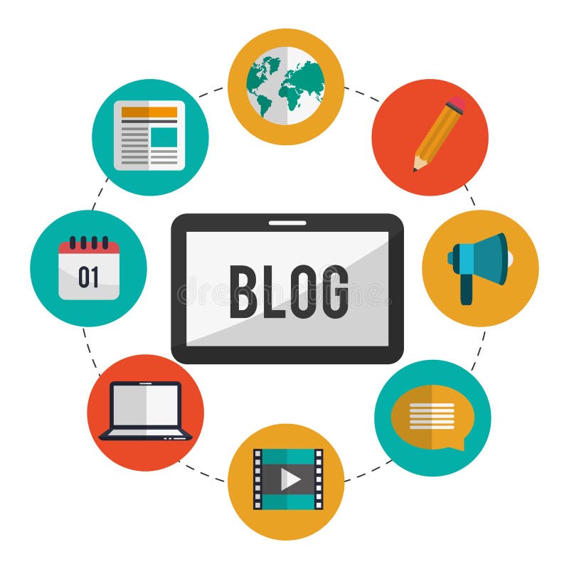 Blog design icons stock vector. Illustration of shape - 60996976