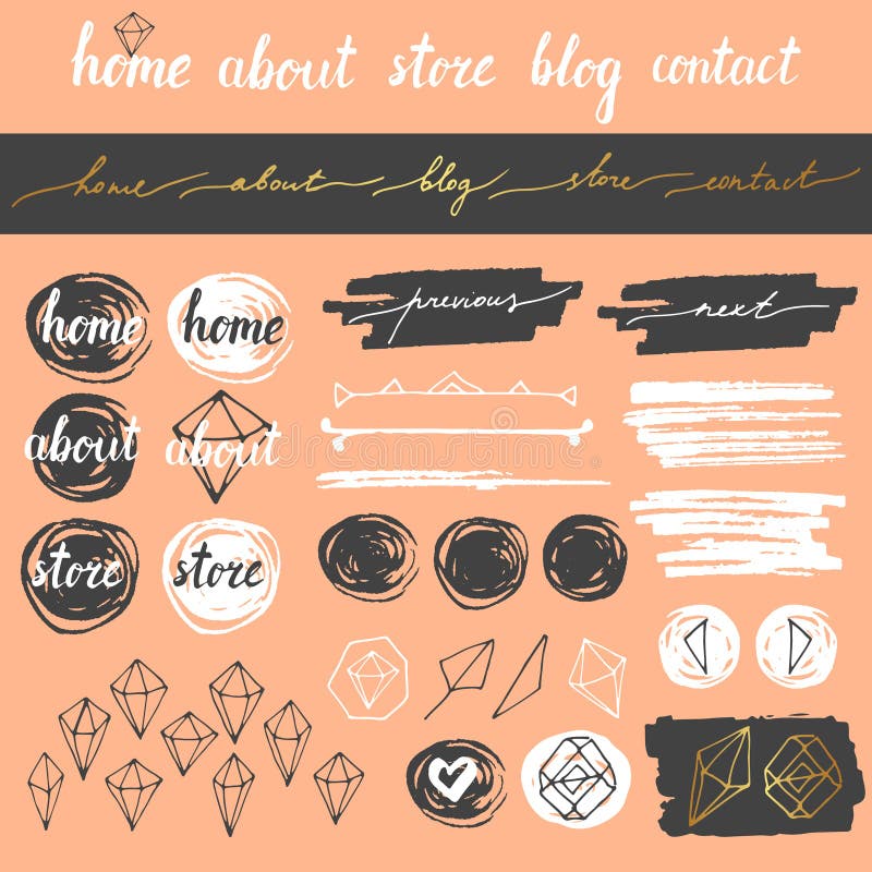 Blog elements set. stock vector. Illustration of collection - 80665407