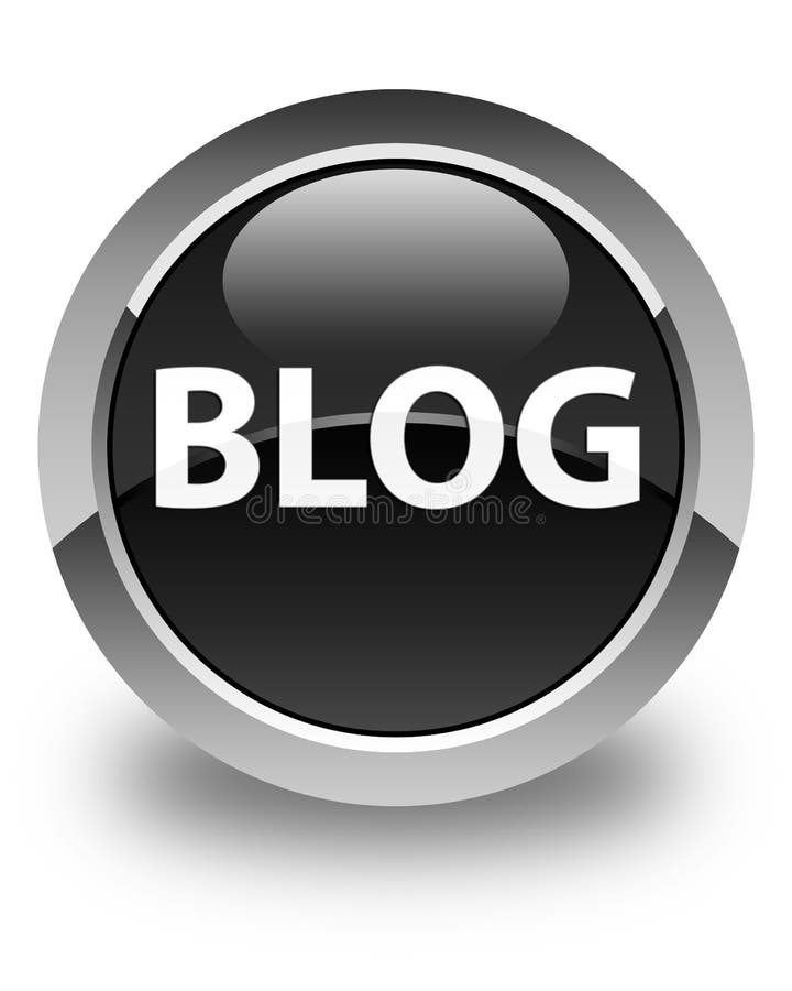 Blog Glossy Black Round Button Stock Illustration - Illustration of ...