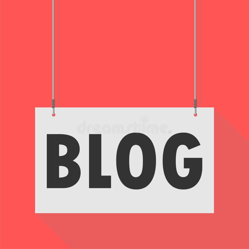 Blog Hanging Sign stock vector. Illustration of community - 97374420