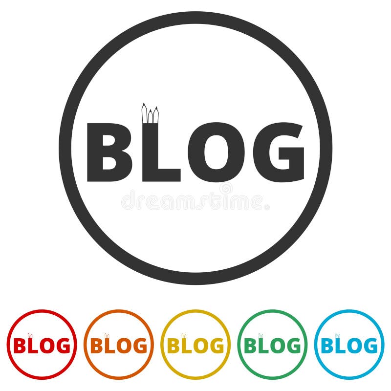 Blog icon set stock vector. Illustration of chain, conversation - 13550150