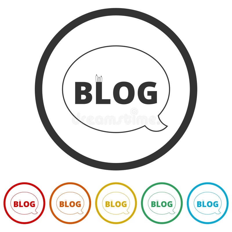 Blog Icon Set, 6 Colors Included Stock Vector - Illustration of ...