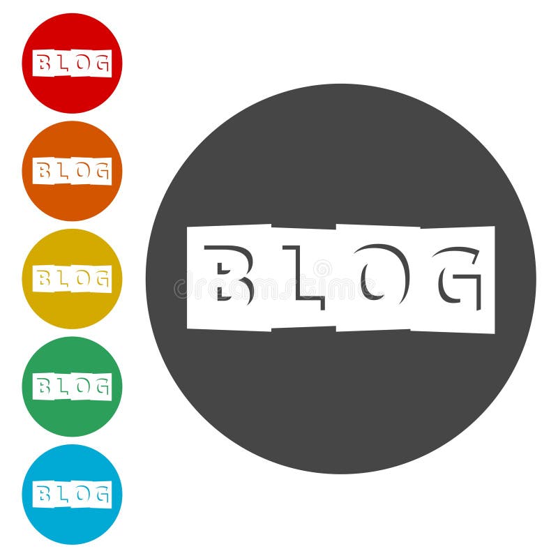 Blog Icon Set, 6 Colors Included Stock Illustration - Illustration of ...