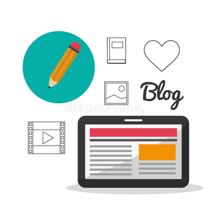 Blog icons design stock vector. Illustration of connection - 61244097