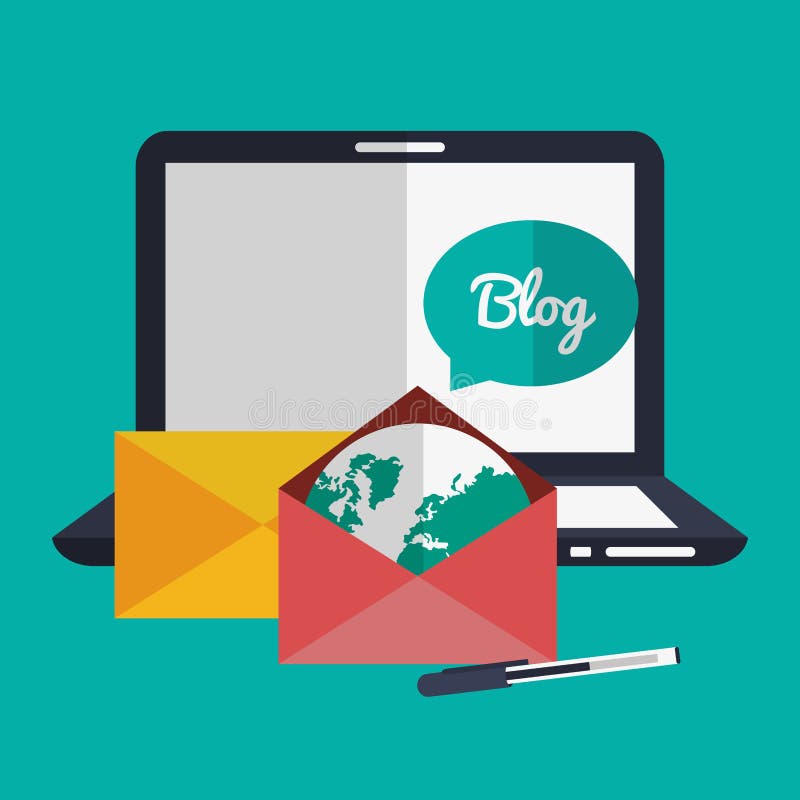 Blog icons design stock vector. Illustration of envelope - 61244161