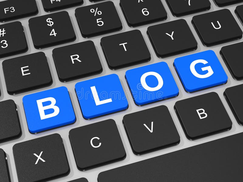 BLOG Keys on Keyboard of Laptop Computer. Stock Illustration ...