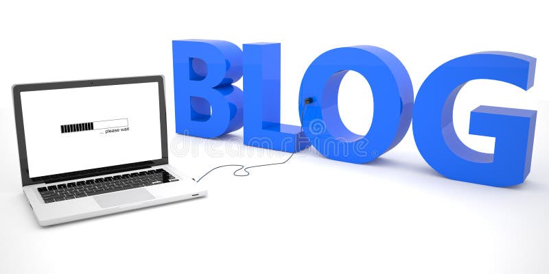 Blog Laptop - Holding Up To Crowd Stock Illustration - Illustration of ...