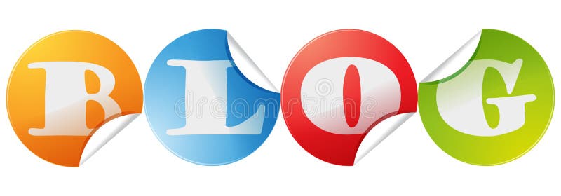 Blog Letters Multicoloured Vector Sticker Icon Stock Vector ...