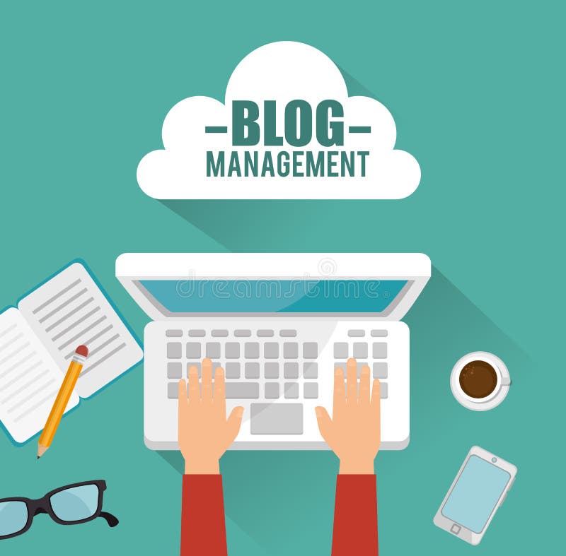 Blog management design stock illustration. Illustration of banner ...