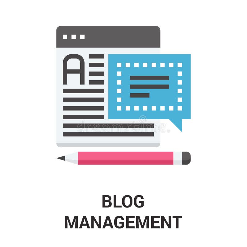 Blog Management Icon Concept Stock Vector - Illustration of electronic ...