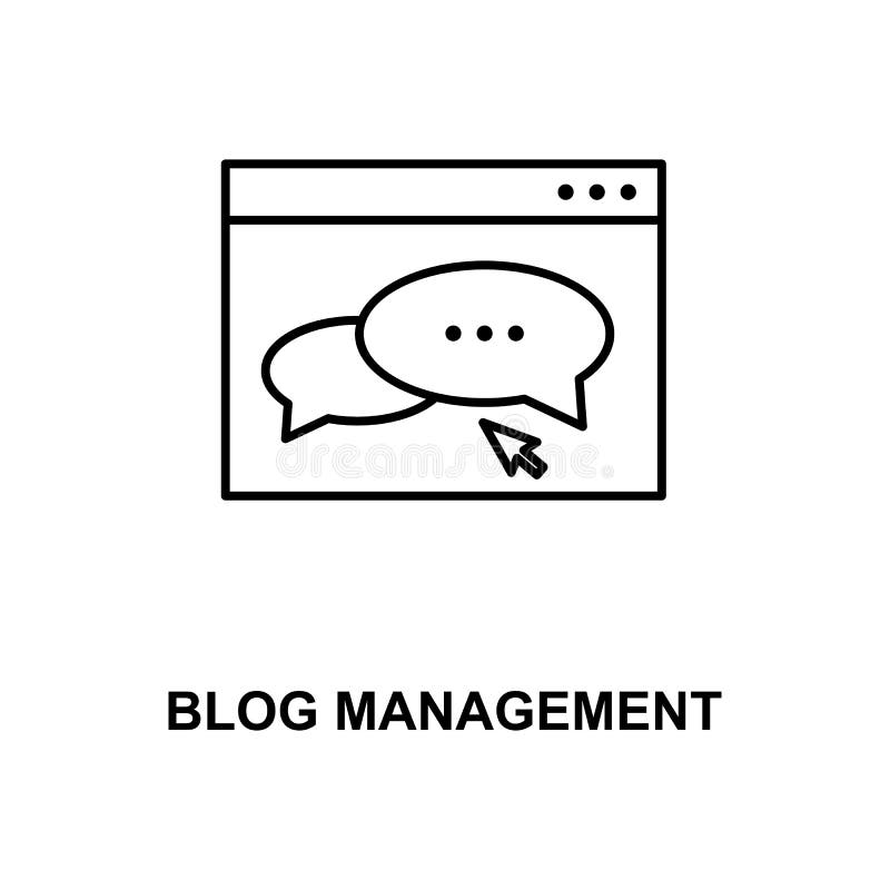 Blog management line icon stock illustration. Illustration of marketing ...