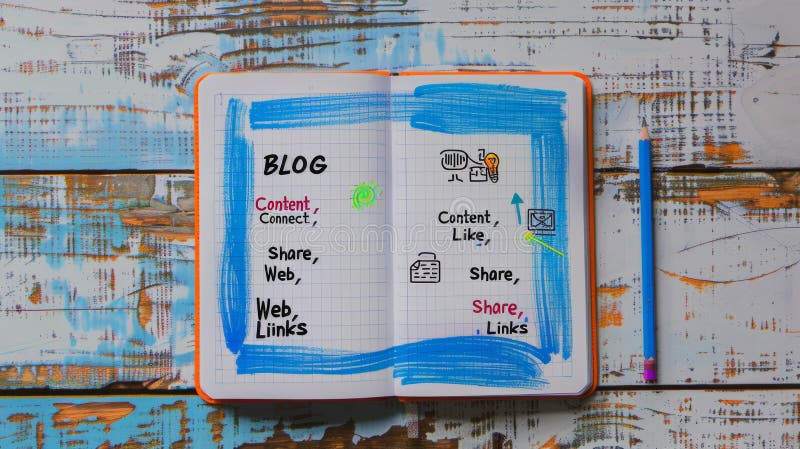 The Blog Notebook Plan. AI Generated Stock Illustration - Illustration ...