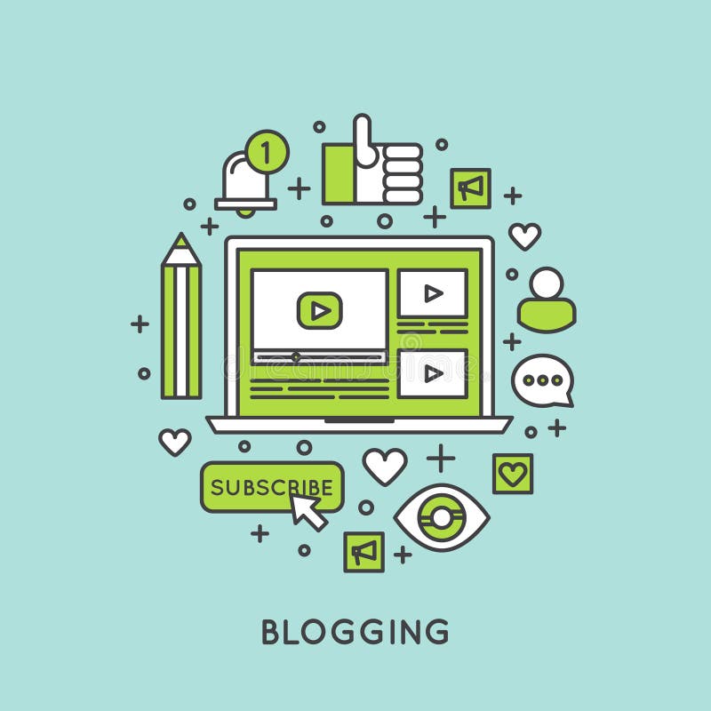 Blog Posts Creation Process Stock Illustration - Illustration of ...