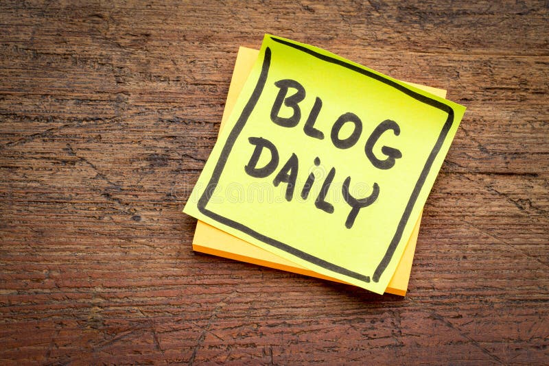 Blog daily reminder note stock photo. Image of rustic - 119176972