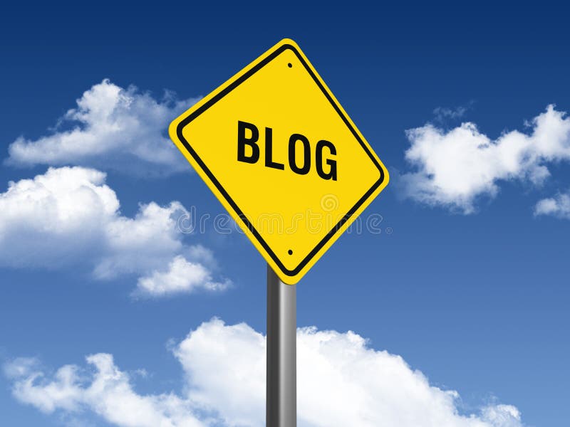 Blog Road Sign stock illustration. Illustration of cloud - 27053590