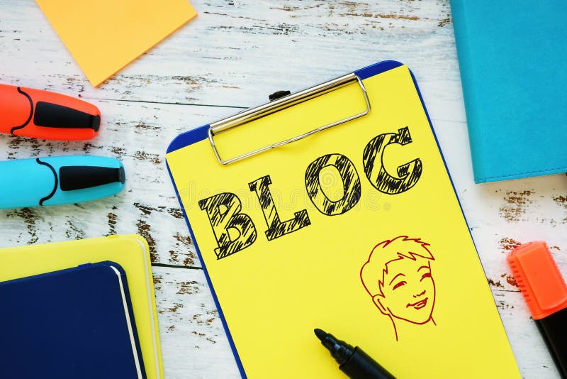 Blog sign on the sheet stock image. Image of sign, blog - 194465983