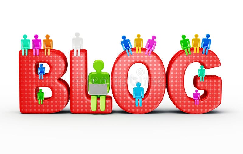 Hanged colorful blog text stock illustration. Illustration of internet ...