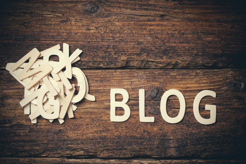 Blog Sign Writen with Wooden Letters Stock Image - Image of ...