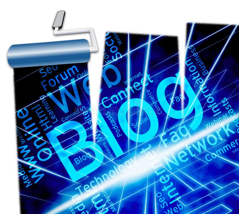 Blog Site Represents Www Weblog and Searching Stock Illustration ...