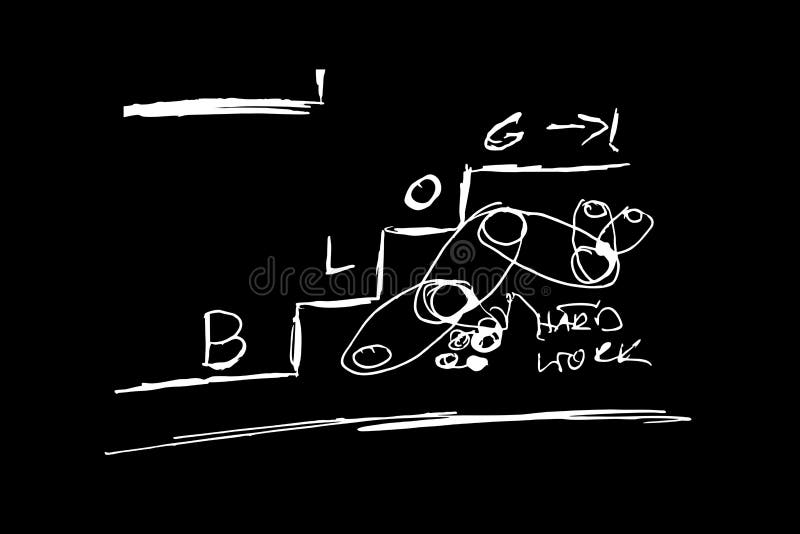 White Blog Text on Blue Background. Vector Letters on Sticks. Printable ...