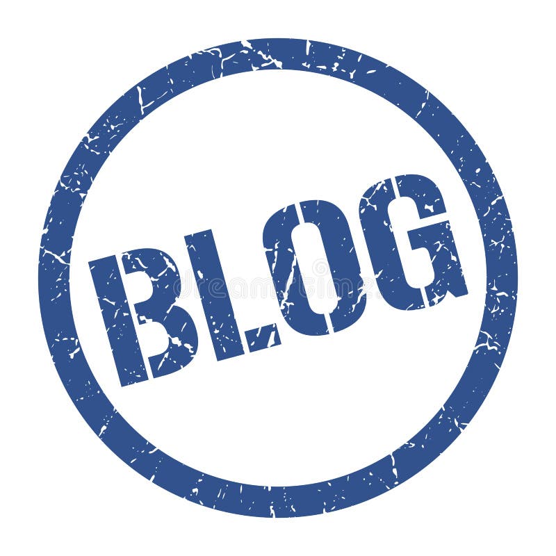 Blog stamp stock vector. Illustration of round, scratched - 136865996