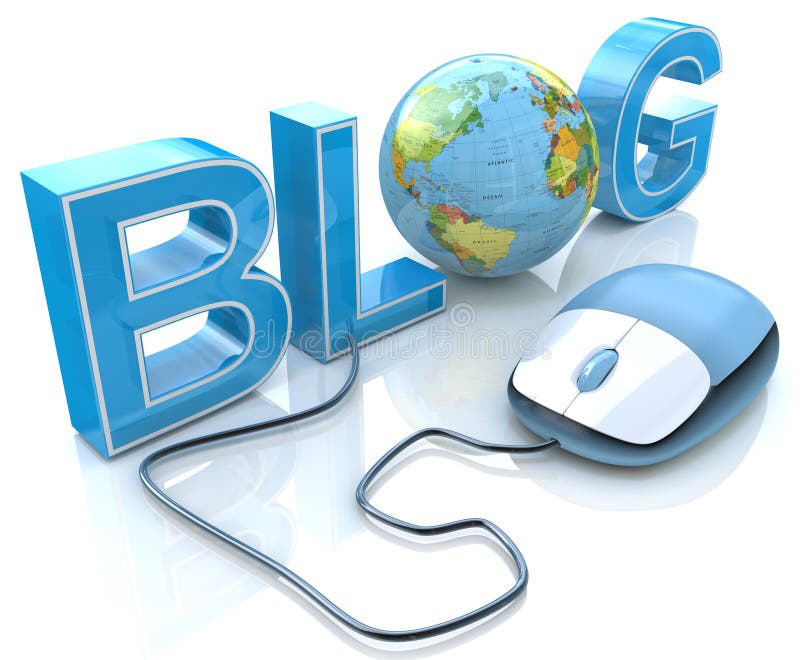 Blog text on shining block stock illustration. Illustration of network ...