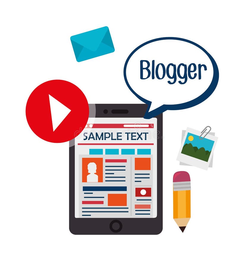 Blog- Und Bloggersocial Media-Design Vektor Abbildung - Illustration ...